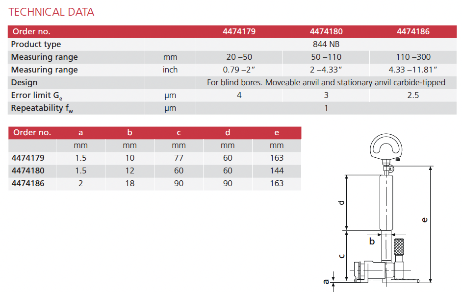 MaraMeter 844 NB | Self-centering Dial Bore Gage - Besmic Optic Industry
